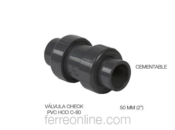 VALVULA CHECK CEMENTABLE PVC HIDRAULICO C-80 2" – Ferreonline ...